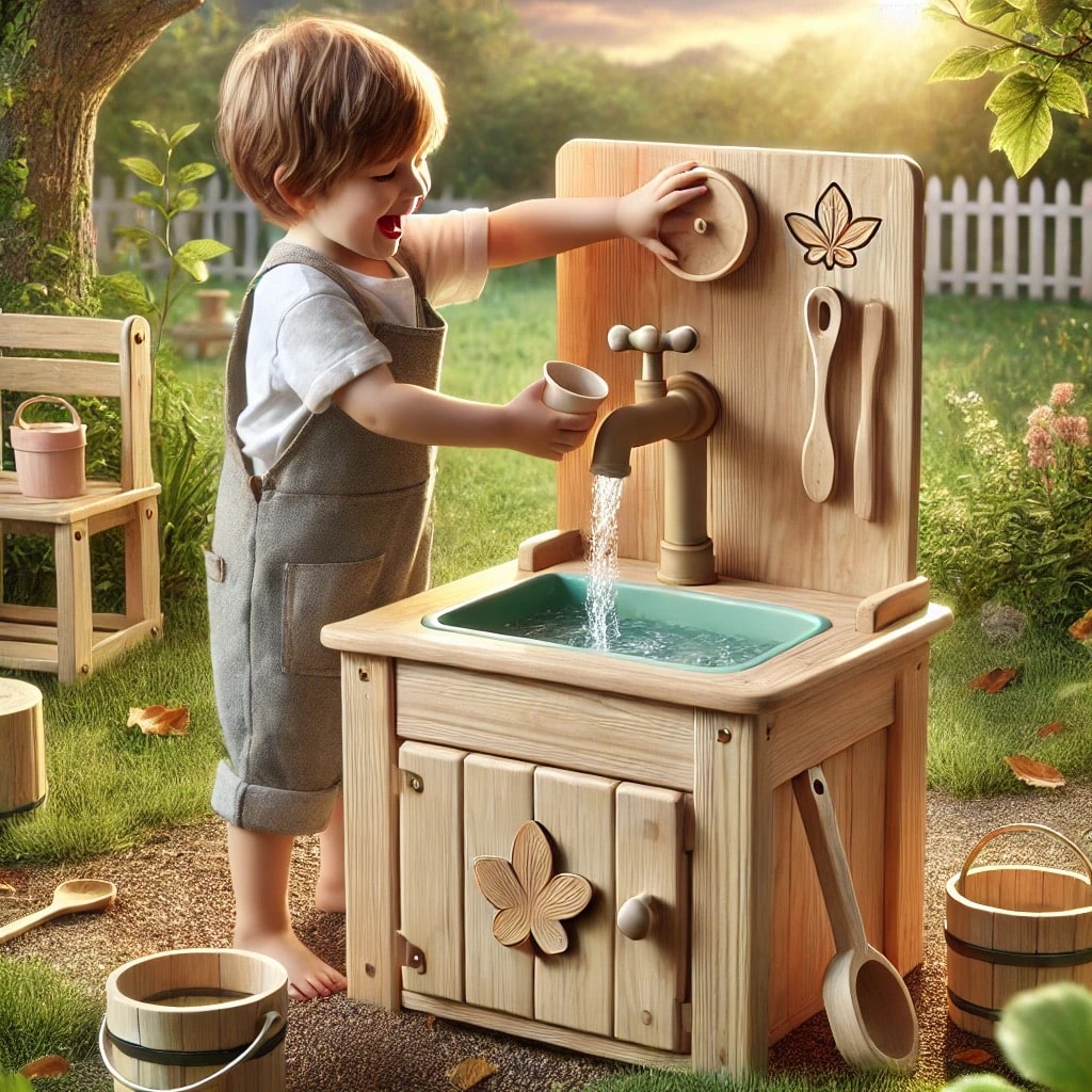 Matschküche Outdoor mit Wassertank – Spielspaß mit Wasser im Garten ...